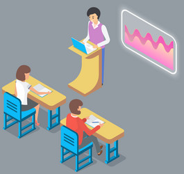 University lecture with professor and students Vector Image