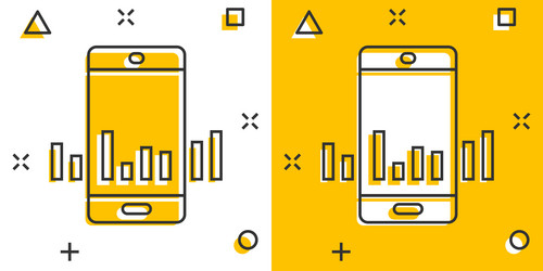 Phone diagram icon in comic style smartphone Vector Image