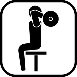 Simple seated triceps extension icon Royalty Free Vector