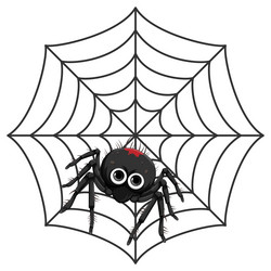 Spider on web cartoon isolated Royalty Free Vector Image