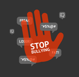 Hand holding stop bullying road sign stop Vector Image