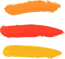 Set of orange watercolor brush strokes Royalty Free Vector