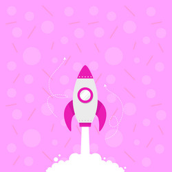 Rocket ship launching fast straight up Royalty Free Vector