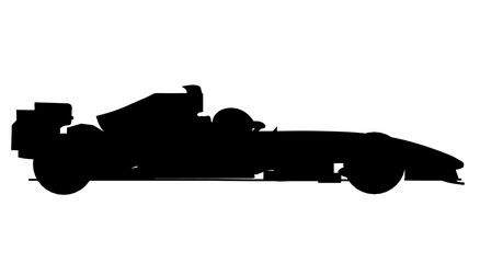 Silhouette a racing car isolated on white Vector Image