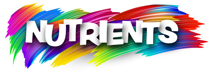 Nutrients paper word sign with colorful spectrum Vector Image