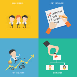 Human resources blue gradient concept icons set Vector Image