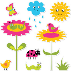 Colorful spring set Royalty Free Vector Image - VectorStock