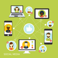 Social media network connection concept Royalty Free Vector