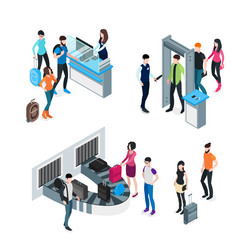Airport isometric elements set Royalty Free Vector Image