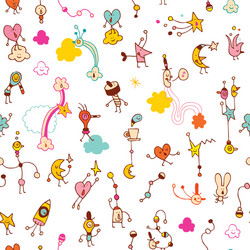 Gift wrapping paper cartoon seamless pattern Vector Image