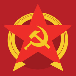 In communist style red and yellow colors Vector Image