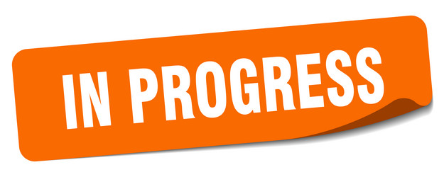 In progress sticker label Royalty Free Vector Image