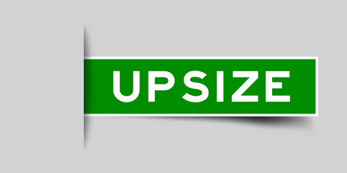 Label sticker red color in word upsize Royalty Free Vector