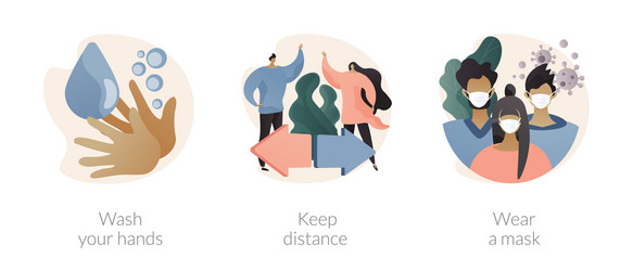 Prevent virus spread abstract concept Royalty Free Vector