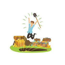 Treasure hunt and adventure game logo 3d icon set Vector Image