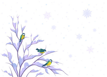 Winter birds Royalty Free Vector Image - VectorStock