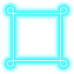 Blue neon knot corner border Royalty Free Vector Image