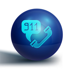 Blue telephone with emergency call 911 icon Vector Image
