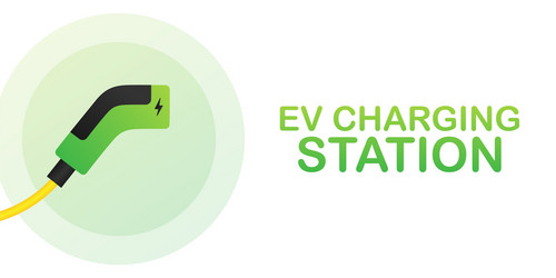 Ev charging station banner automobile electric Vector Image