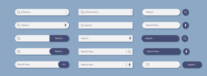Various transparent search bar templates internet Vector Image