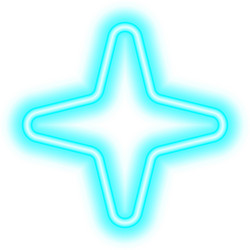 Blue neon star frame Royalty Free Vector Image
