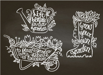 Gardening and yard work services emblem label Vector Image