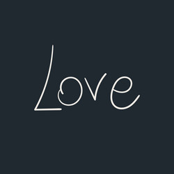 Love word lettering design and floral frame hand Vector Image