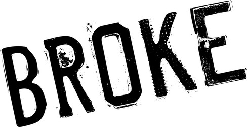 Broke rubber stamp Royalty Free Vector Image - VectorStock