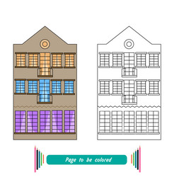 Building coloring book for kids Royalty Free Vector Image