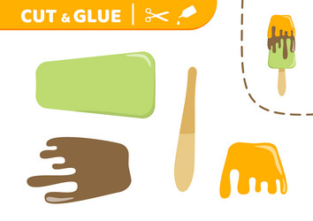 Purple stick ice cream cut and glue ice cream Vector Image