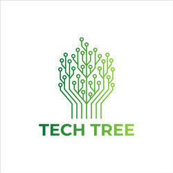 Tech tree logo designdata technology techno Vector Image