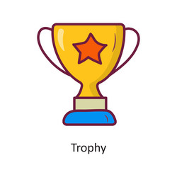 Trophy outline icon design ga Royalty Free Vector Image