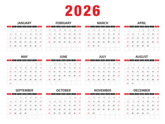 2026 Calendar Vector Images (over 390)