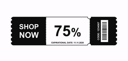 Black and white coupon or ticket Royalty Free Vector Image