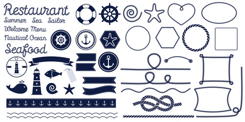Rope knots collection Royalty Free Vector Image