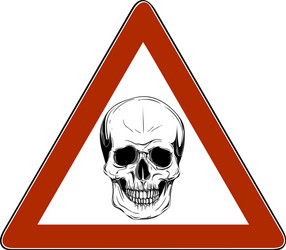 Danger sign with skull symbol Royalty Free Vector Image