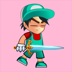 Spartan cartoon attack game character animation Vector Image