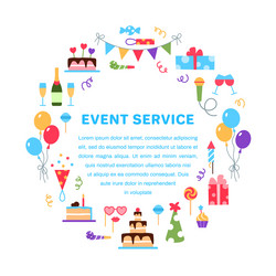 Event service color circle frame with text space Vector Image