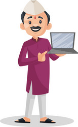 Indian marathi man cartoon Royalty Free Vector Image