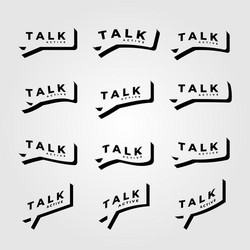 Talk text logo icon square negative space symbol Vector Image
