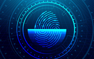 Fingerprint scanner cyber security technology Vector Image