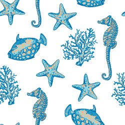 Seashell seamless pattern summer holiday marine Vector Image