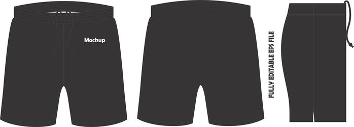 Black shorts template Royalty Free Vector Image