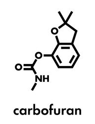 Carbofuran carbamate pesticide molecule Royalty Free Vector