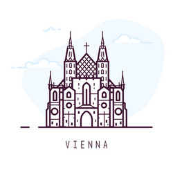 Flat line vienna banner Royalty Free Vector Image