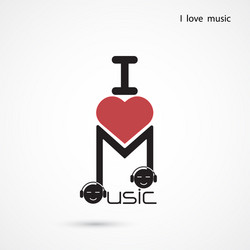 Music lover logo icon colorful and outline Vector Image