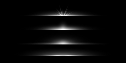 Horizontal blue sparkle light glow line divider Vector Image