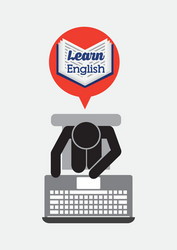 Learn english online icon Royalty Free Vector Image