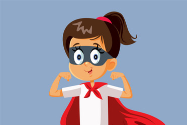 Happy super strong girl cartoon Royalty Free Vector Image