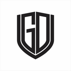 Gd logo shield style monogram design template Vector Image